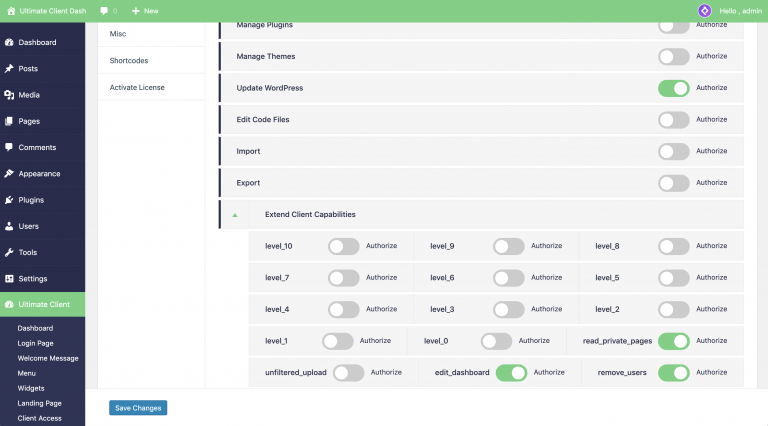 Features - Ultimate Client Dash